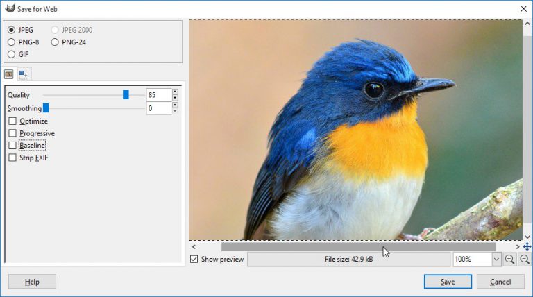 GIMP - Save for Web Plugin: How to Optimize Images for Web