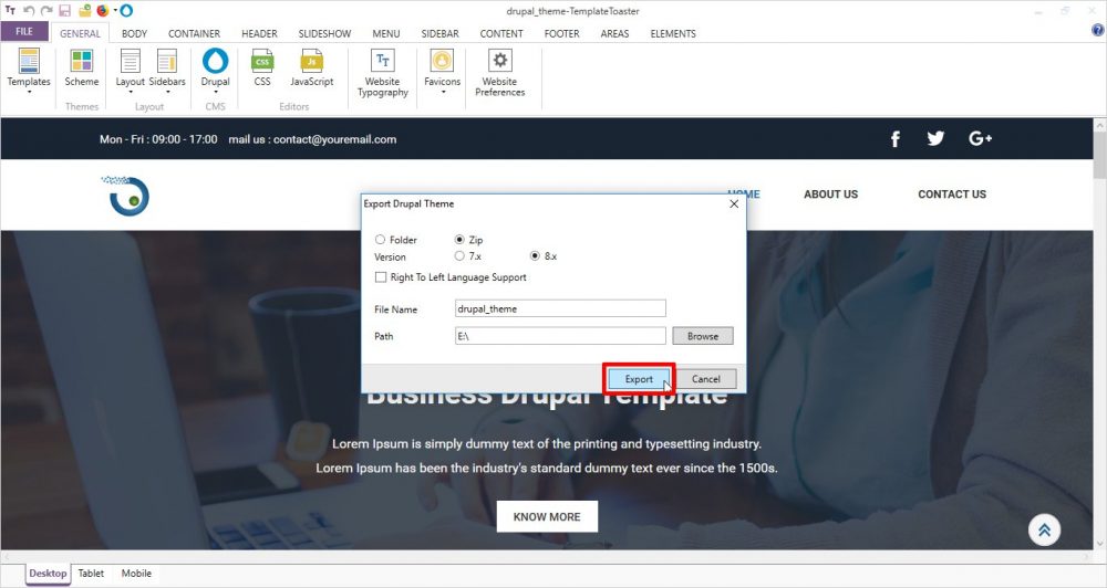 How to Upload, Install and Configure TemplateToaster Themes on Drupal - TemplateToaster