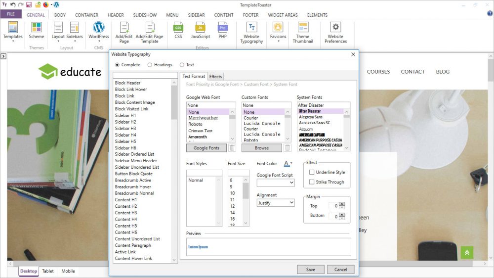 Screenshots - TemplateToaster
