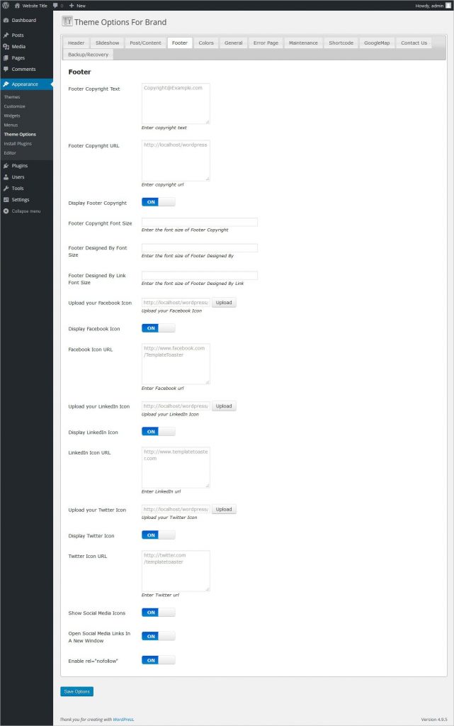 WordPress Thema Framework - TemplateToaster
