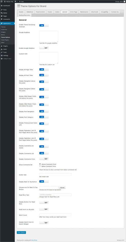 WordPress Thema Framework - TemplateToaster