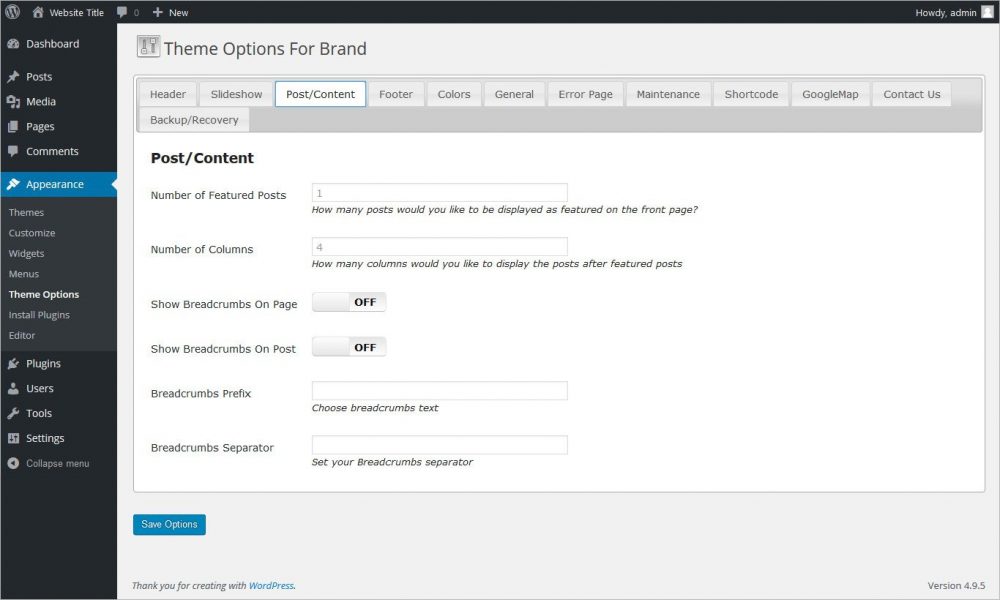 WordPress Theme Framework - TemplateToaster