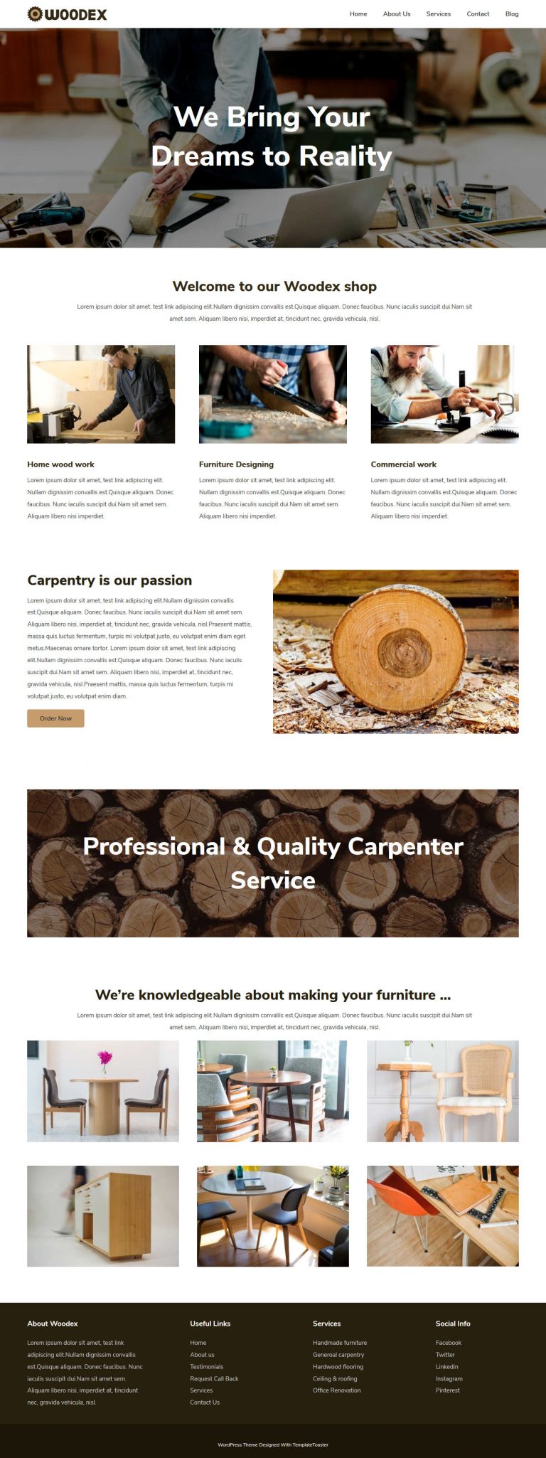 Woodex - Carpenter HTML Template - TemplateToaster