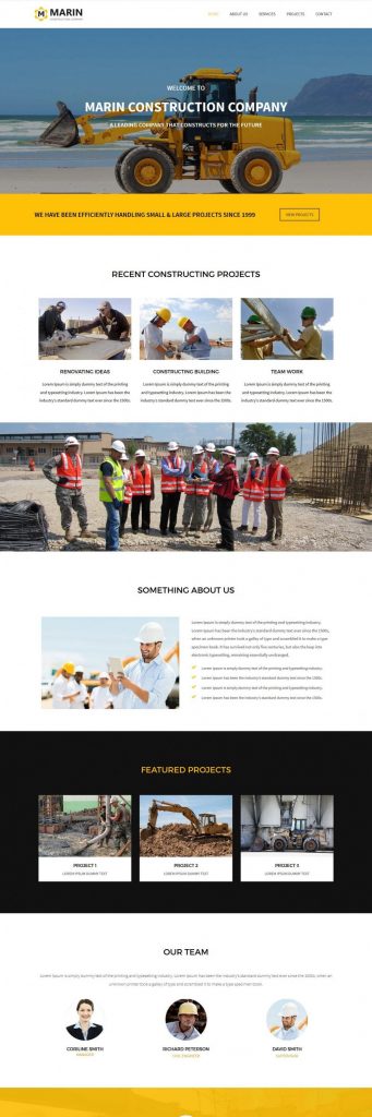 Marin - Construction Company Blogger Template - TemplateToaster