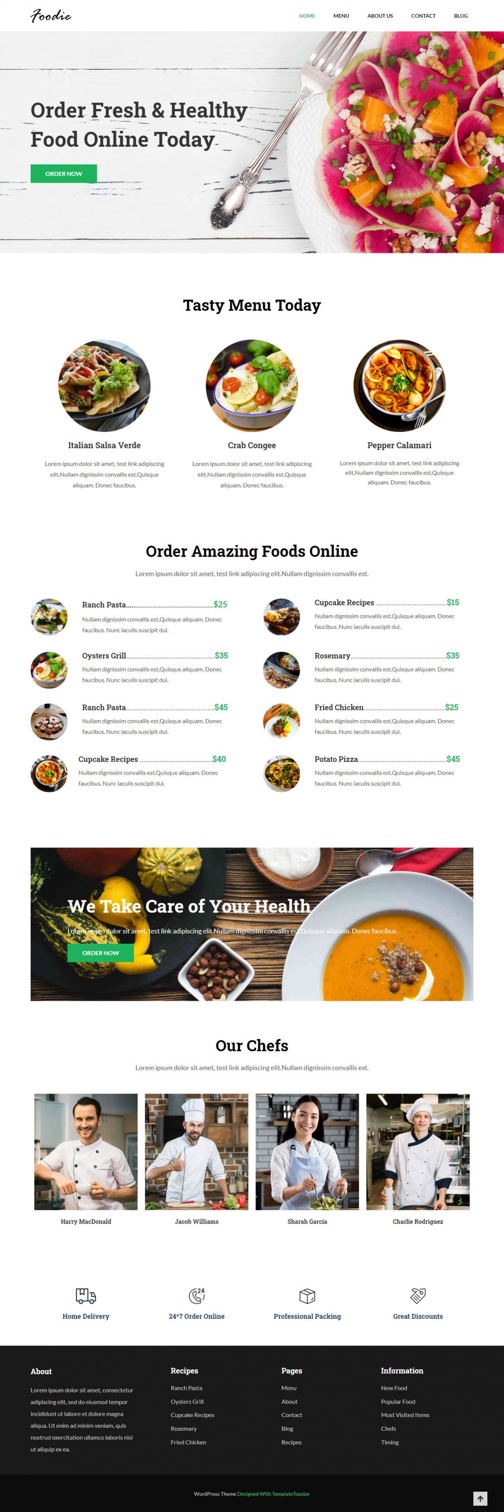 Foodie - Restaurant and Cafe WordPress Theme - TemplateToaster