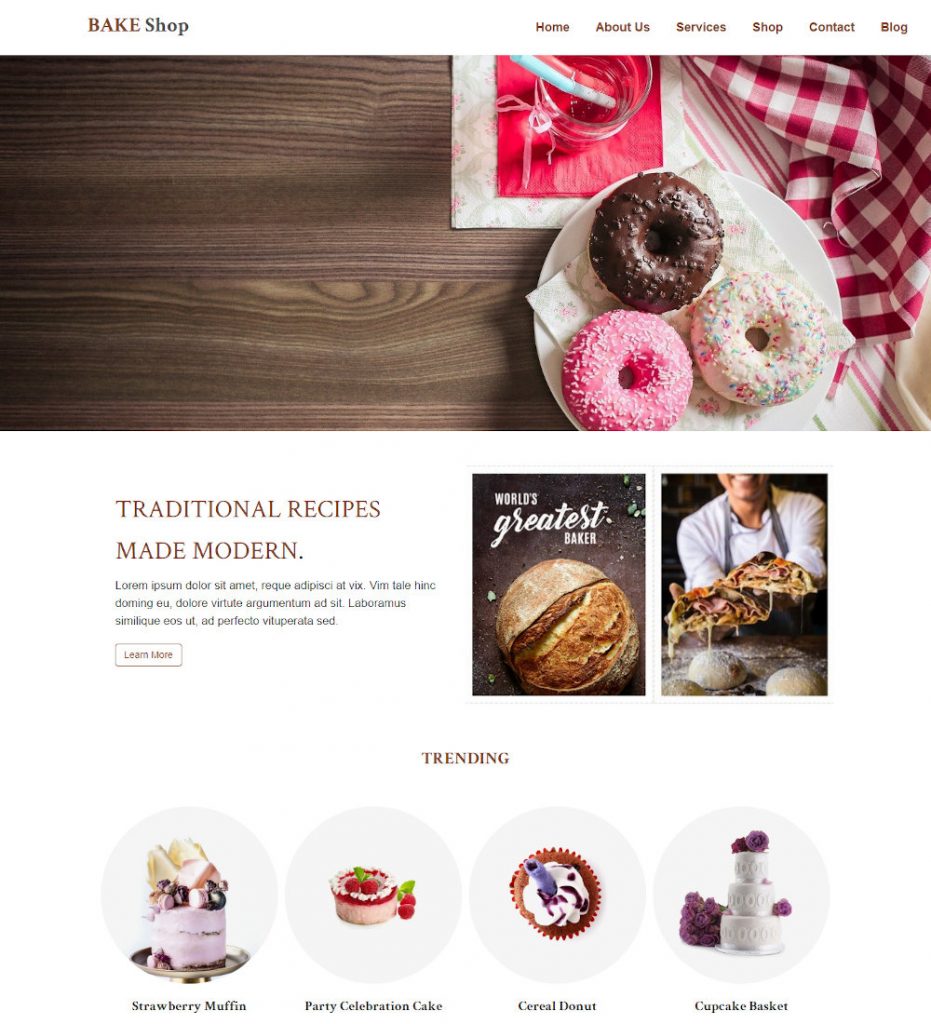 Bake Shop for Cake & Bakery Products WordPress Theme - TemplateToaster