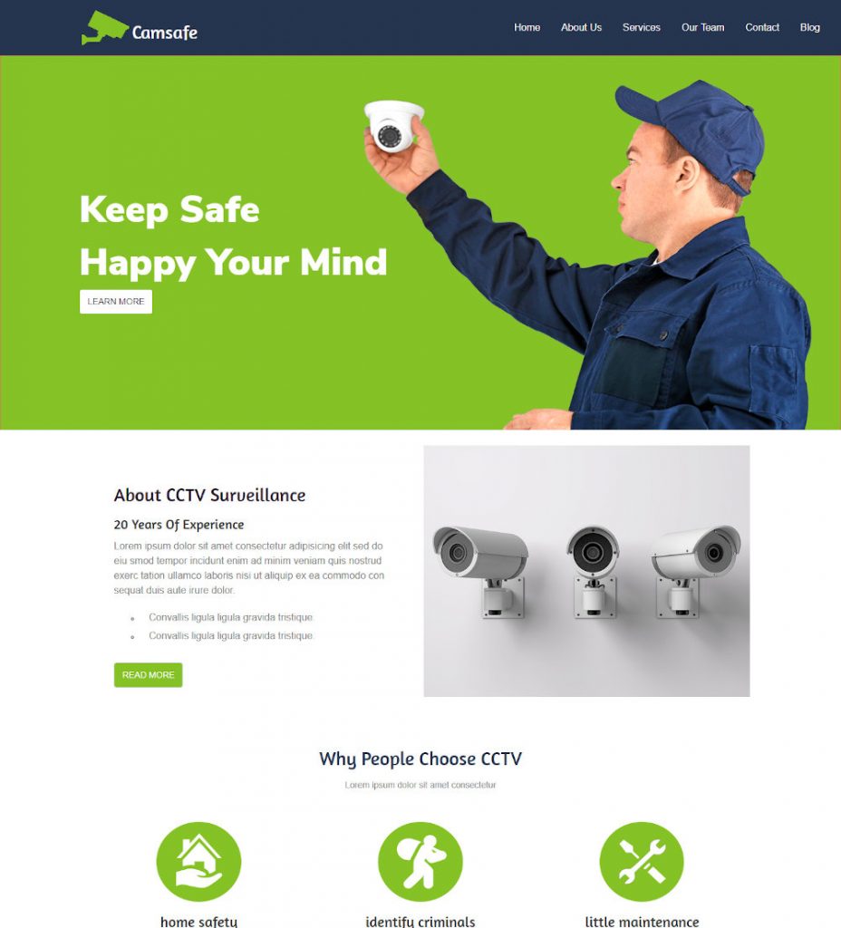 Camsafe - CCTV Security Camera WordPress Theme- TemplateToaster