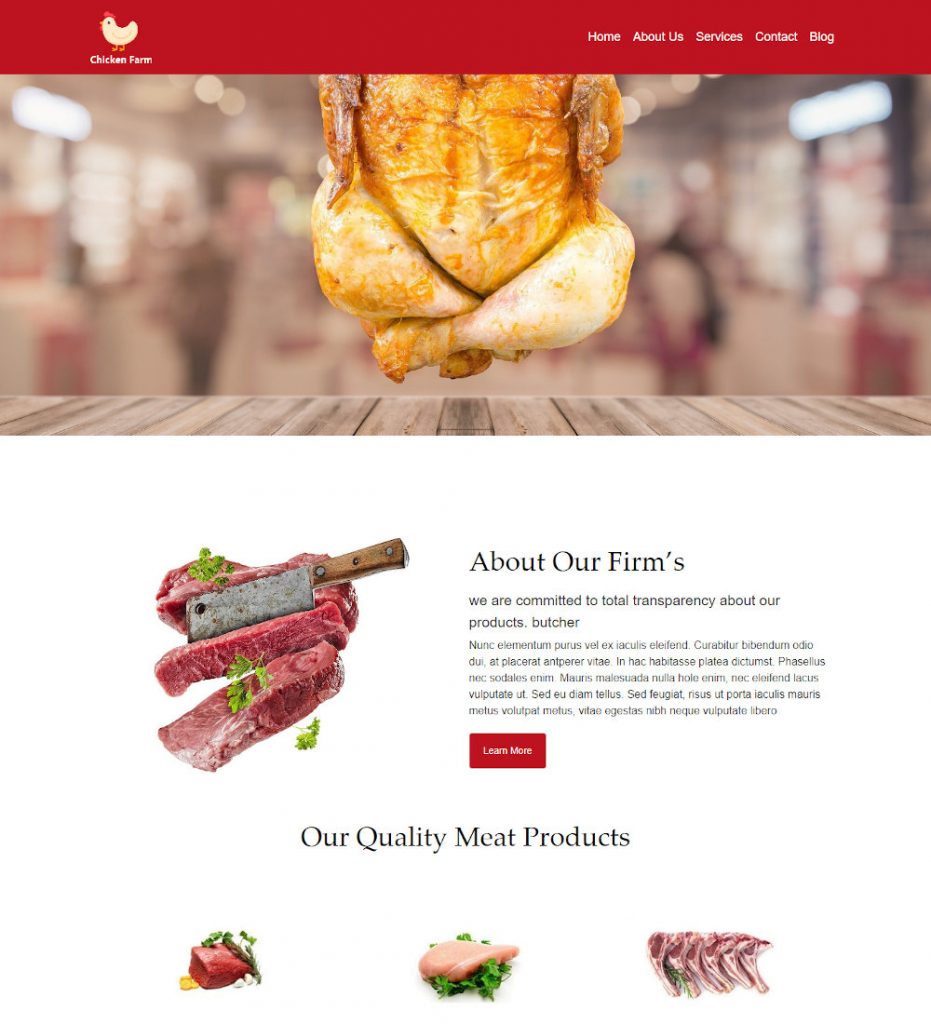Chicken Farm - Meat Shop WordPress Theme - TemplateToaster