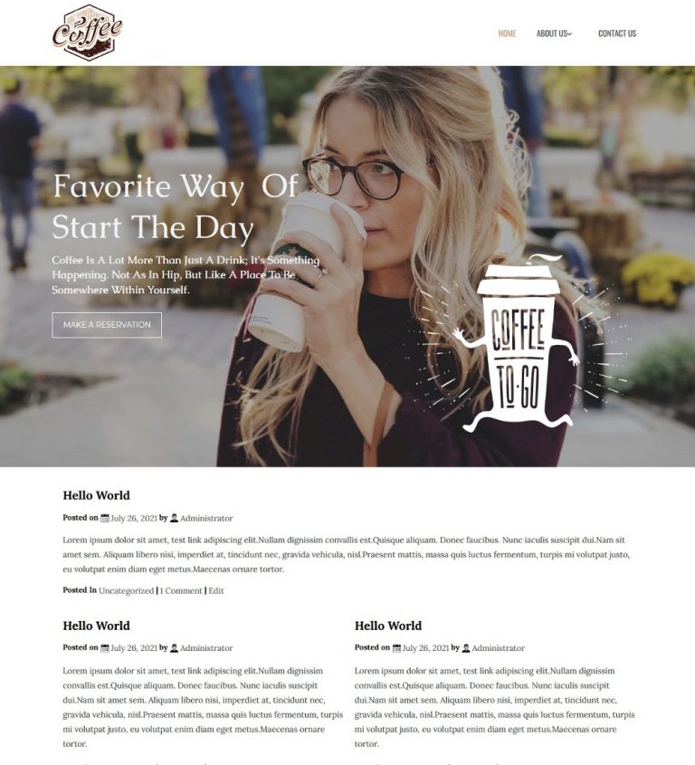 Coffee - Restaurant & Cafe Shop Blogger Template- TemplateToaster