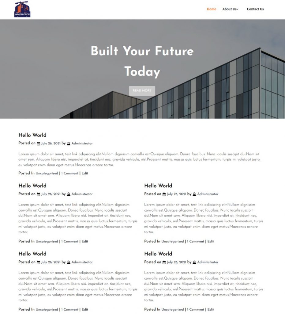 Construction - Renovation Building Blogger Template - TemplateToaster