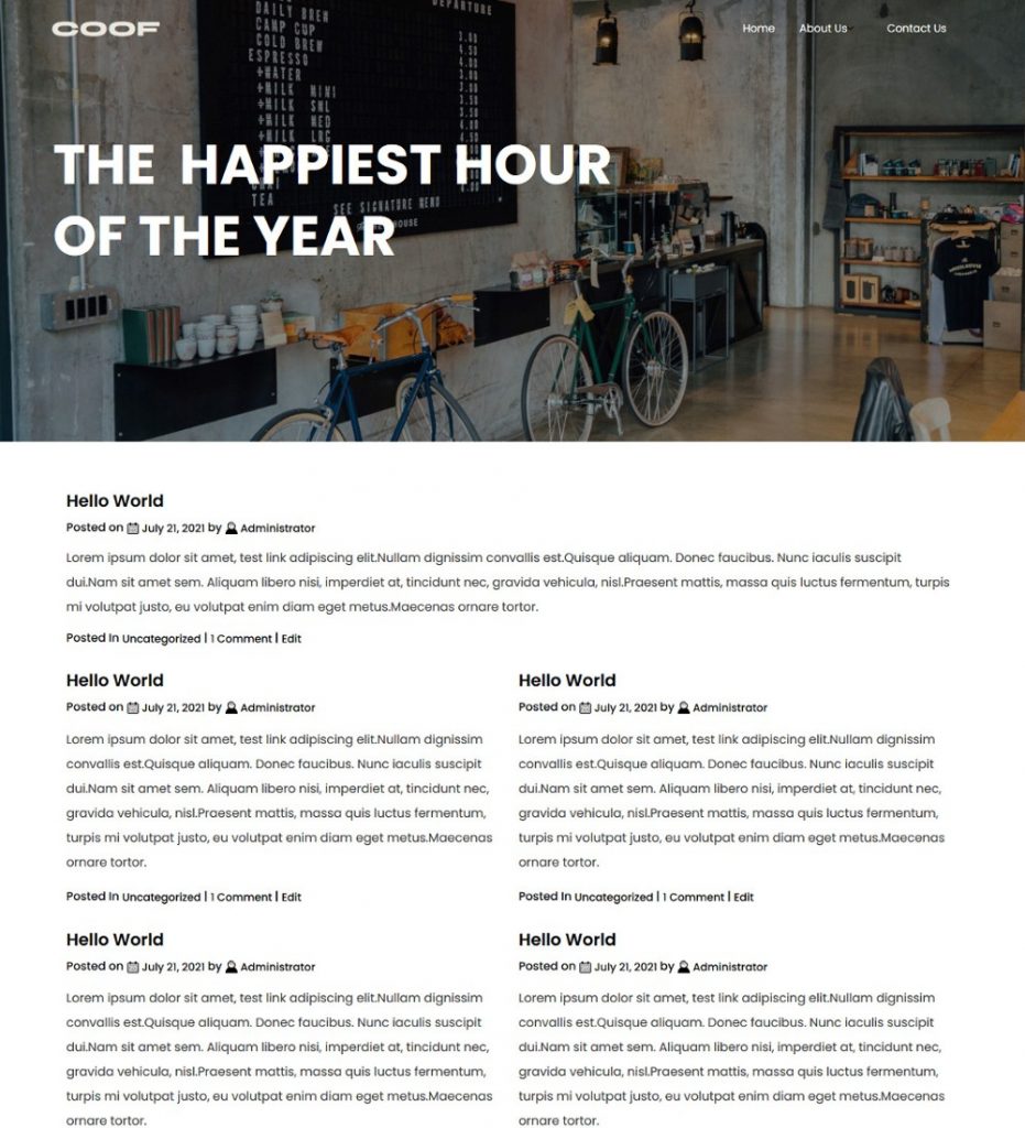 Coof - Cafe Coffee Restaurant Shop Blogger Template - TemplateToaster