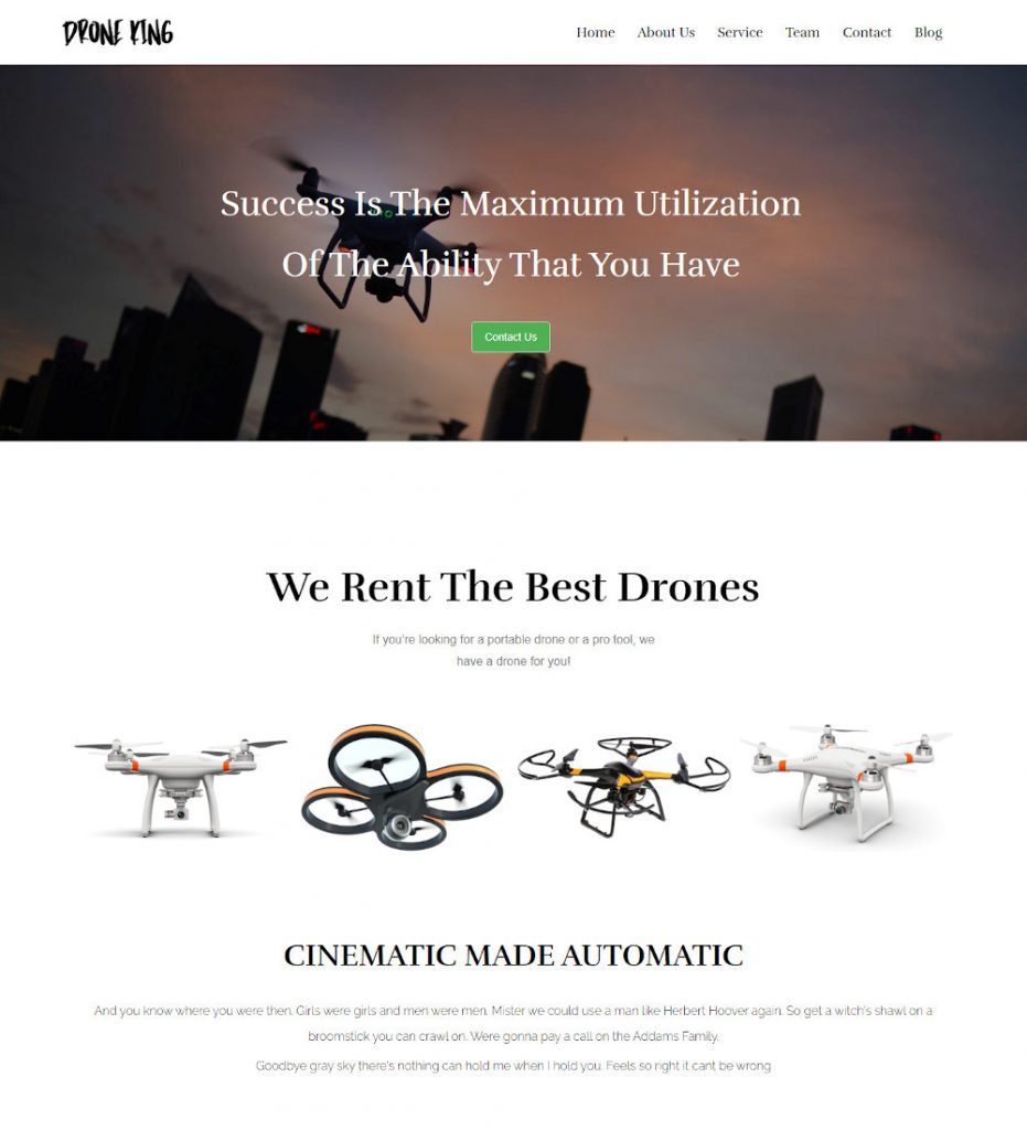 Drone King - UAV Drone WordPress Theme - TemplateToaster