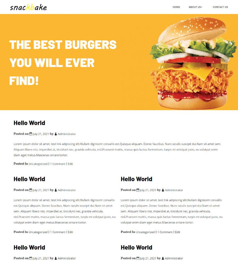 Snack Bake - Fast Food Restaurant Blogger Template- TemplateToaster