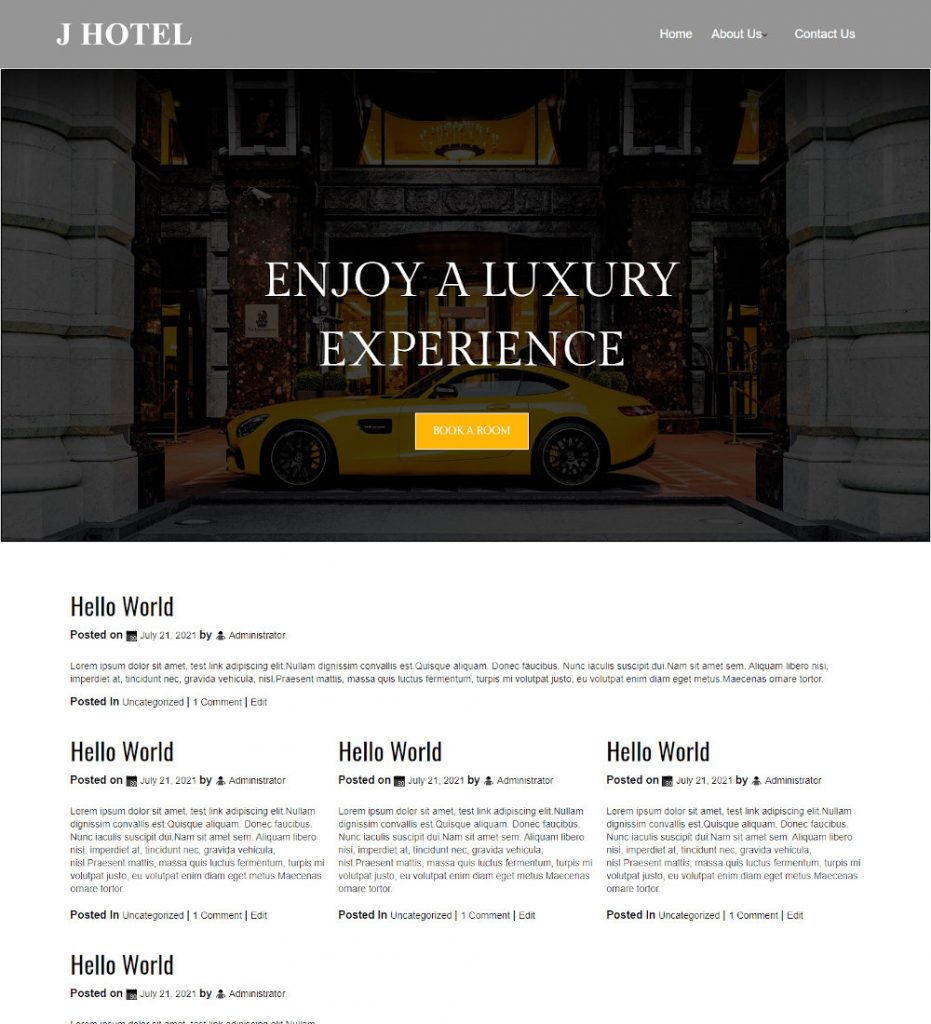 J-Hotel - Hotel Booking Blogger Template - TemplateToaster