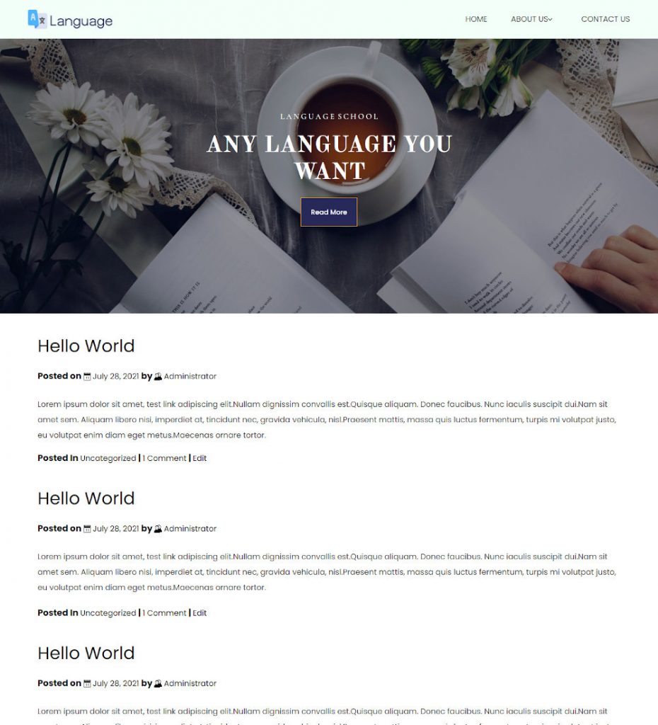 Language School Blogger Template- TemplateToaster