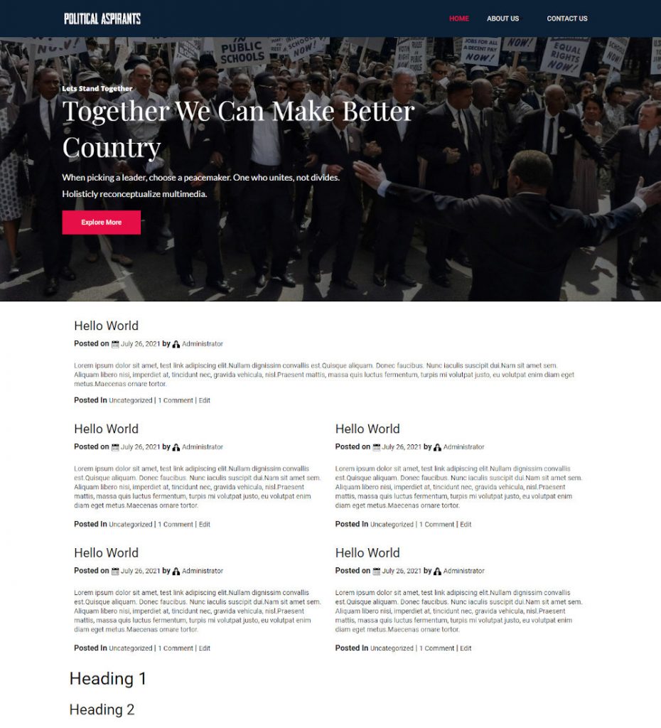 Political Aspirants - Nominee Candidate & Politician Blogger Template ...
