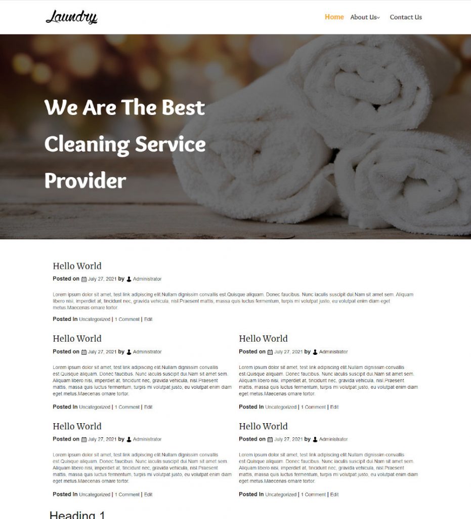 Laundry Dry Cleaner Blogger Template - TemplateToaster