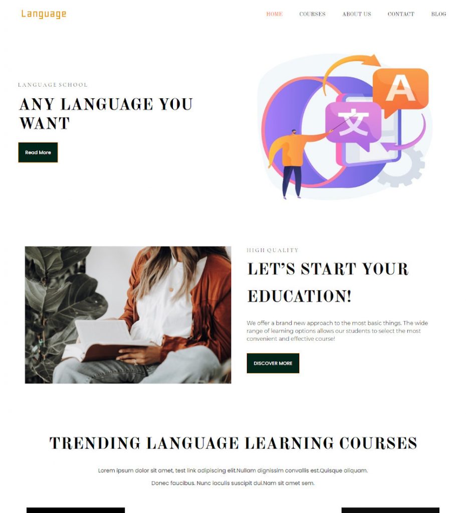 The Language School Drupal Theme - TemplateToaster