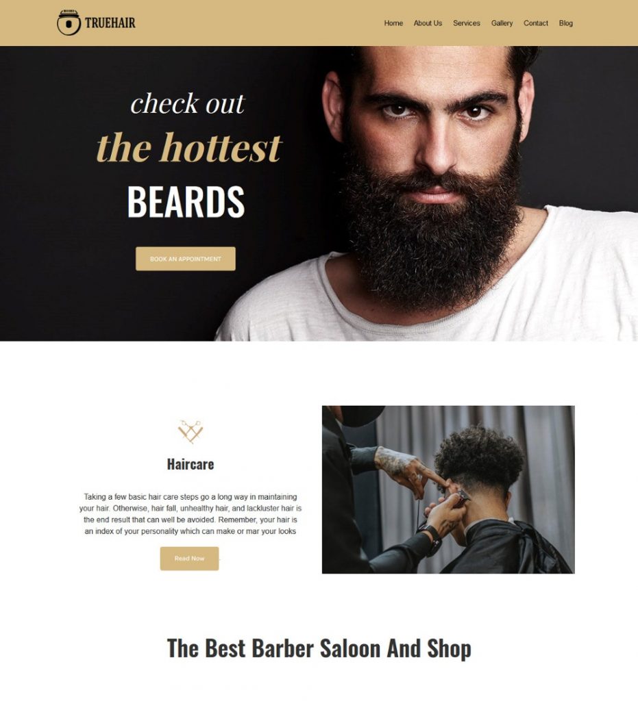 True Hair Barber Shop Drupal Theme- TemplateToaster