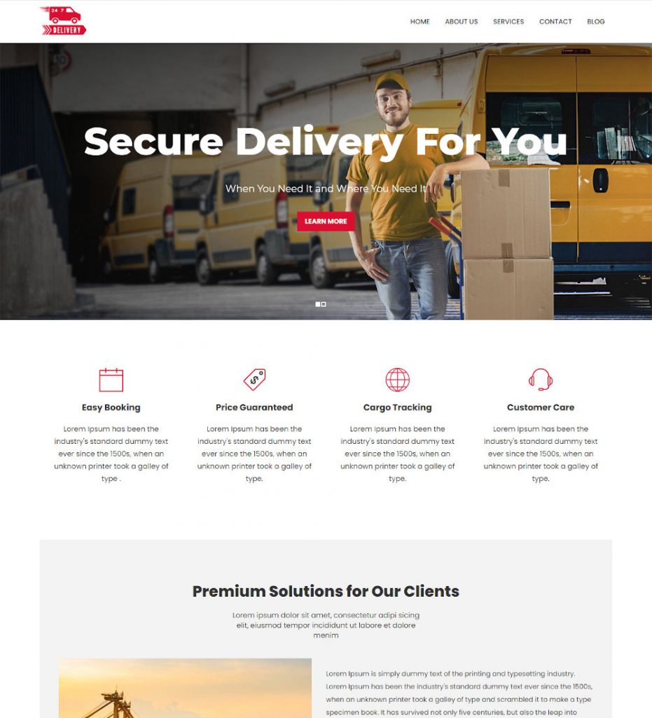 24hrs Delivery - Courier & Delivery Service Joomla Template ...