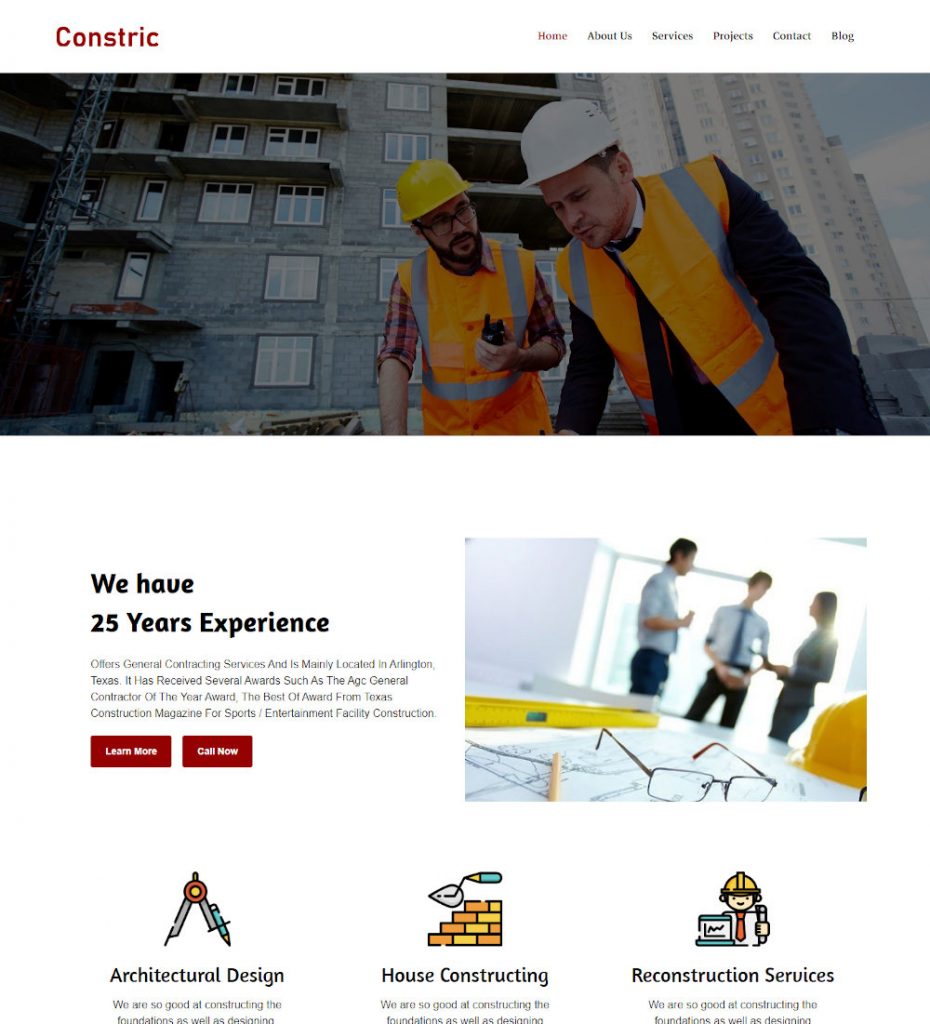 Constric - Construction Company Joomla Template - TemplateToaster
