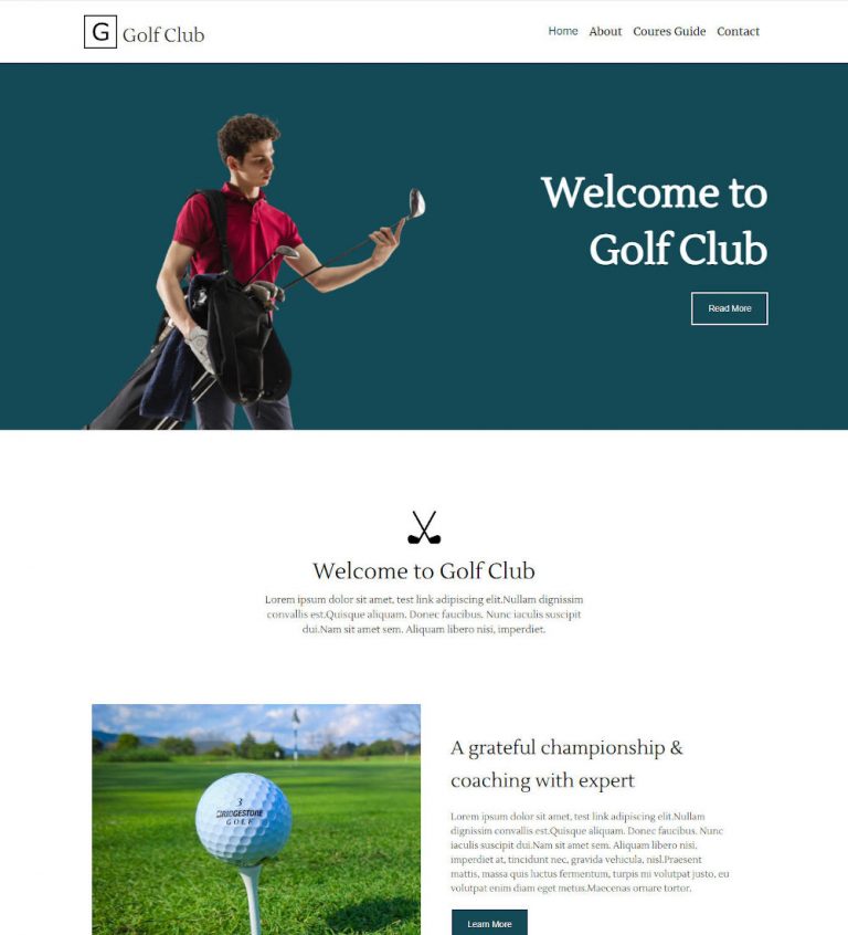 Golfcout - Golf Club Template - TemplateToaster