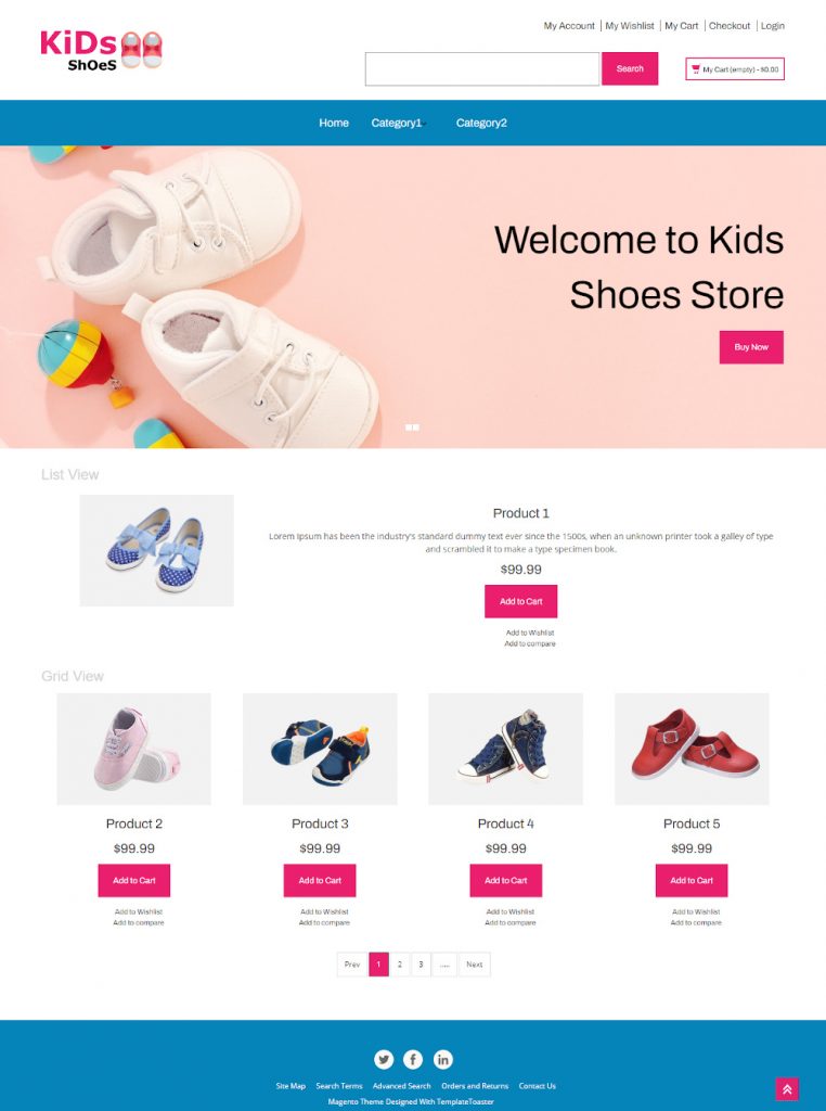 Kids Shoes Store Magento Theme- TemplateToaster