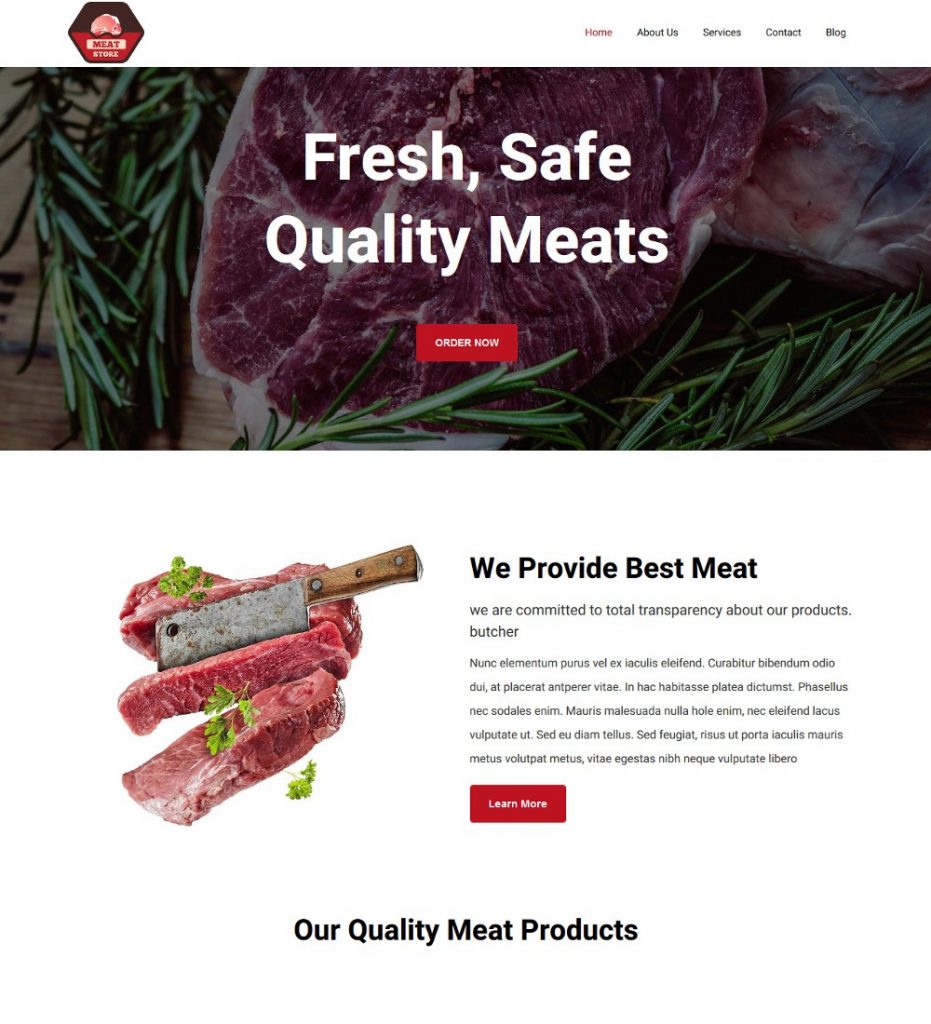 Meat Store and Butcher Shop Joomla Template - TemplateToaster