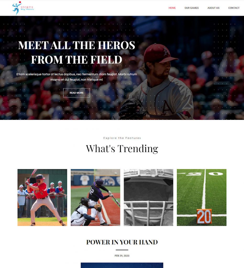 Sports News - News and Updates Template - TemplateToaster