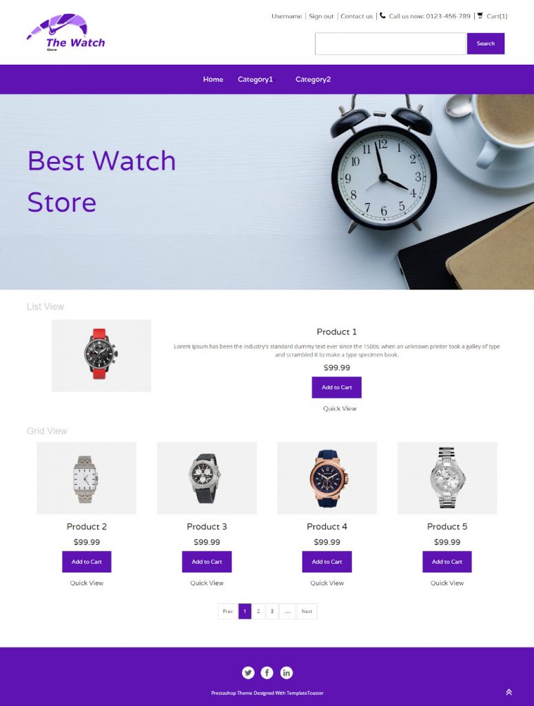 The Watch Store PrestaShop Theme - TemplateToaster