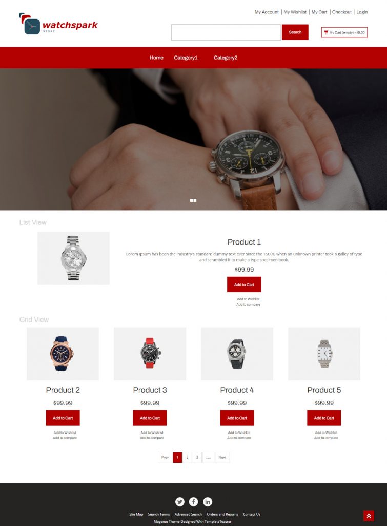 Watch Spark - Watch Store Magento Theme- TemplateToaster
