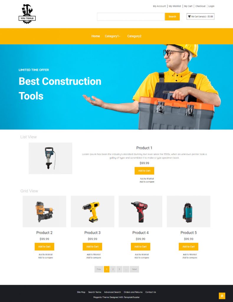 You Tools - Online Tools Store Magento Template - TemplateToaster