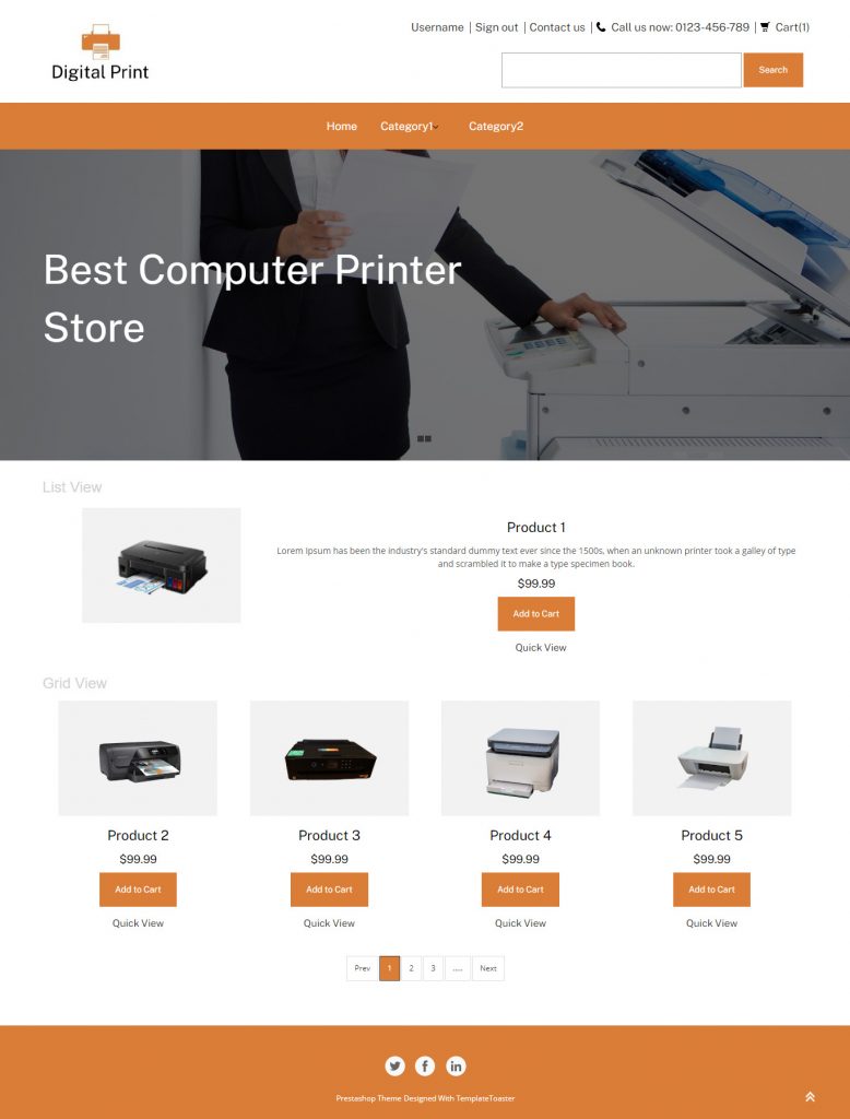 Digital Print - Online Computer Printer Store PrestaShop Theme ...