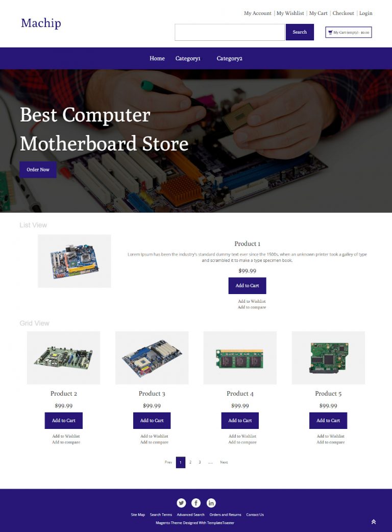 Machip - Online Computer Parts Store Magento Theme- TemplateToaster
