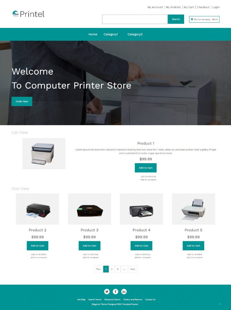 Printel - Online Computer Printer Store Magento Theme- TemplateToaster