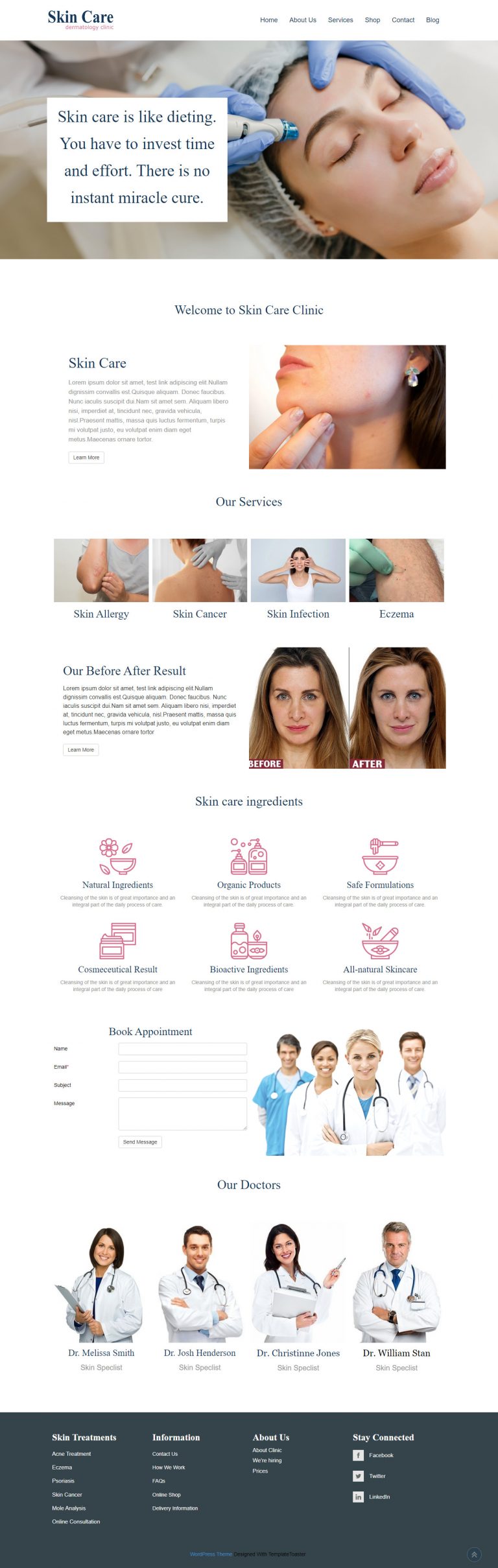 Skin Care Clinic Template - TemplateToaster