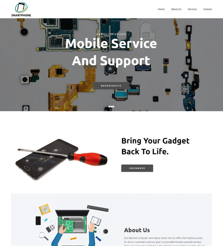 Smartphones - Mobile Device Repair Template - TemplateToaster
