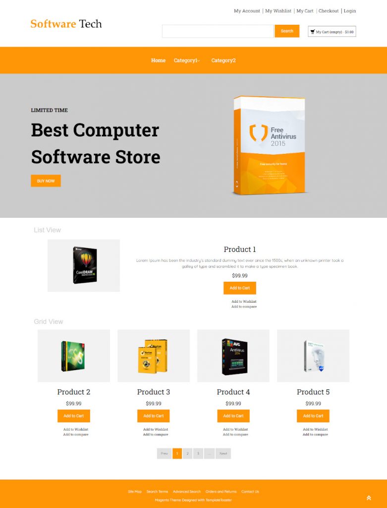 Software Tech - Online Computer Software Store Magento Theme ...