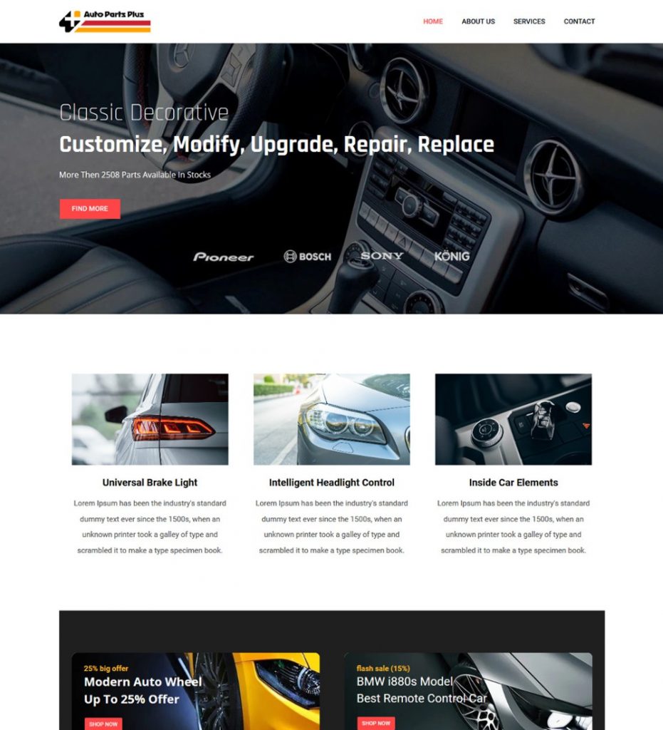Auto Parts Plus - Repair & Service Accessories Store Template ...