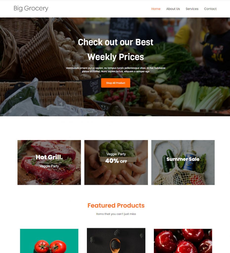 Big Grocery - Grocery & Food Store Template - TemplateToaster