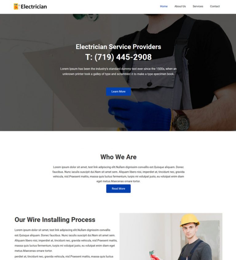 Electrician - Repairing & Electrical Service Template - TemplateToaster