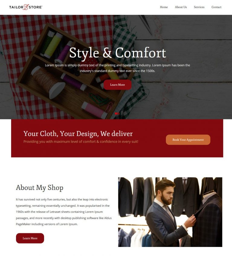 Tailor Store - Alteration & Fashion Template - TemplateToaster