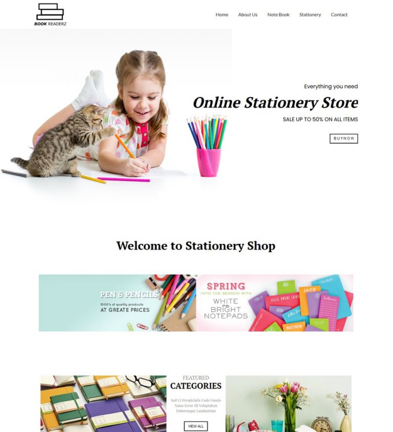 Book Readerz - Books & Stationery Shop Template - TemplateToaster