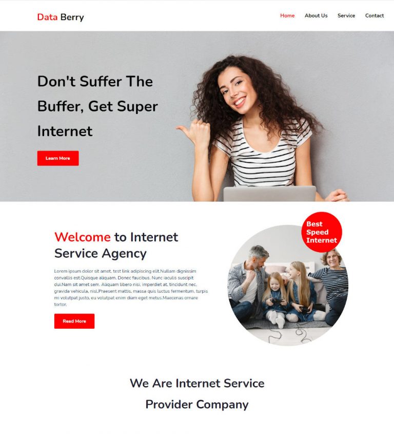 Data Berry - Internet Service Provider Template - TemplateToaster