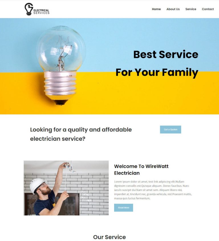 Electrical - Electrician Service Template - TemplateToaster