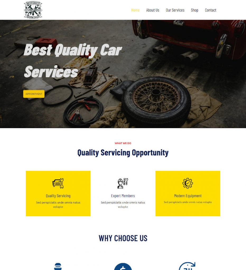 Mechanics - Auto Service and Car Repair Template - TemplateToaster