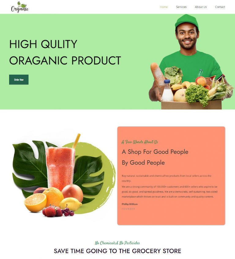 Organic Eco Friendly Food Items Store Template - TemplateToaster