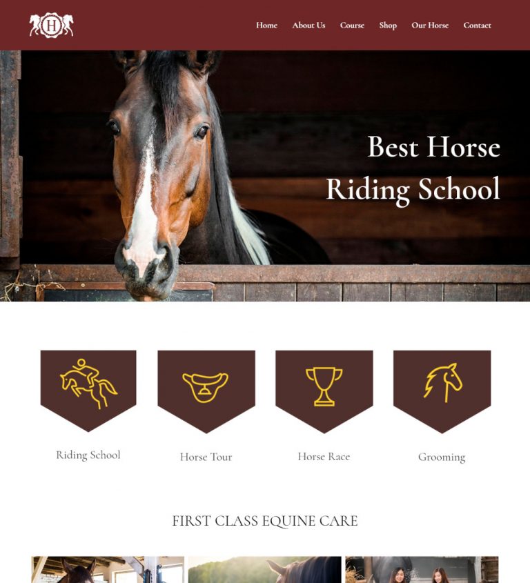 Stables - Horse Riding & Equestrian Club Template - TemplateToaster