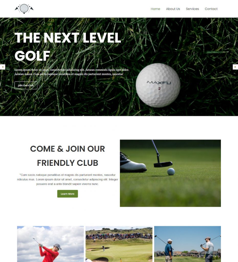 The Golf Court - Golf Course Template - TemplateToaster