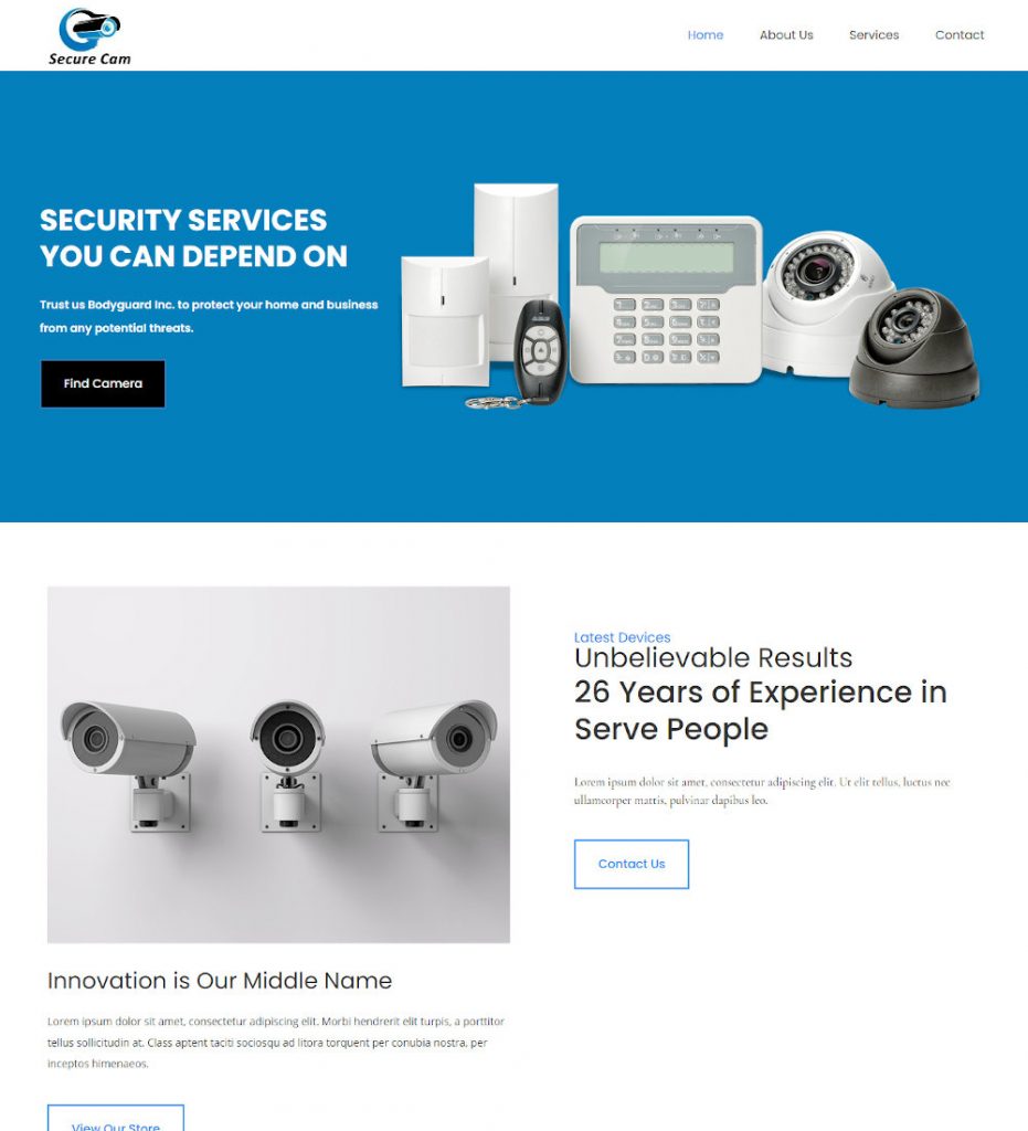 Secure Cam - Security Camera Template - TemplateToaster